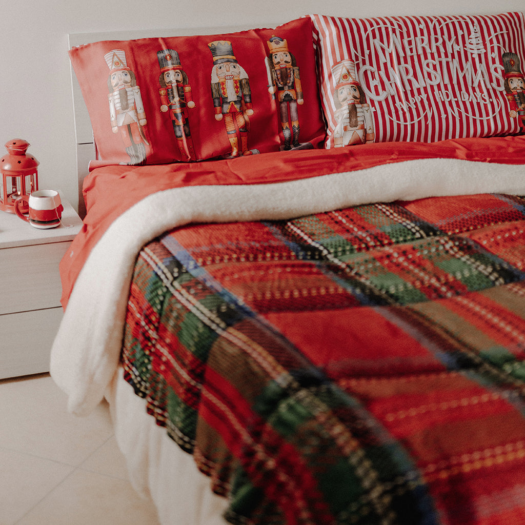 Trapunta Nami Natalizia Con Retro in Pelliccia TARTAN – My House Srl